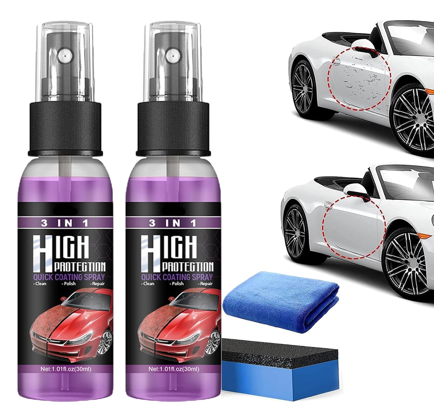 3 in 1 Car Coating Spray, High Protection 3 in 1 Spray, 3 in 1 High ...