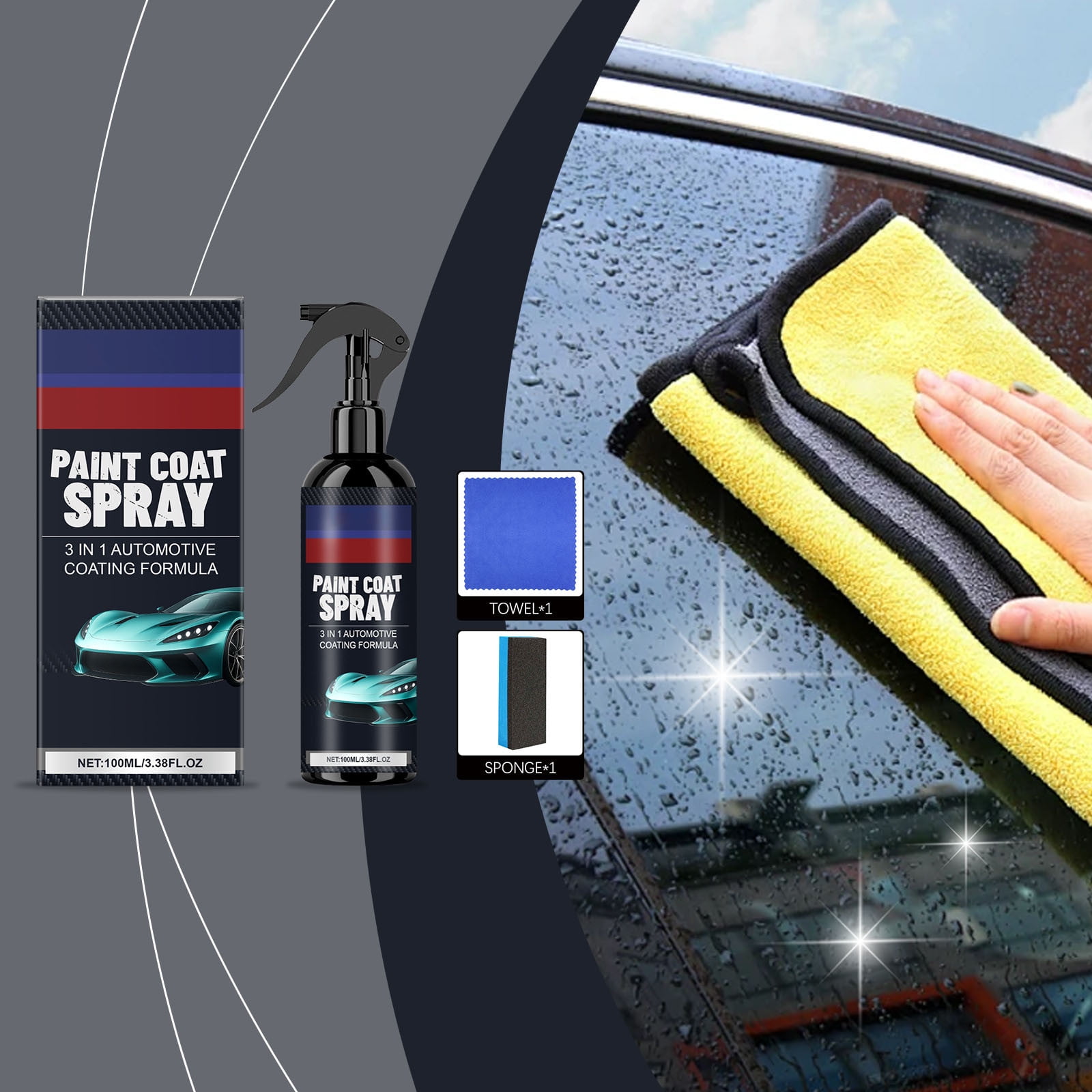 3 in 1 Ceramic Car Coating Spray, Multi-functional Car Polish ...