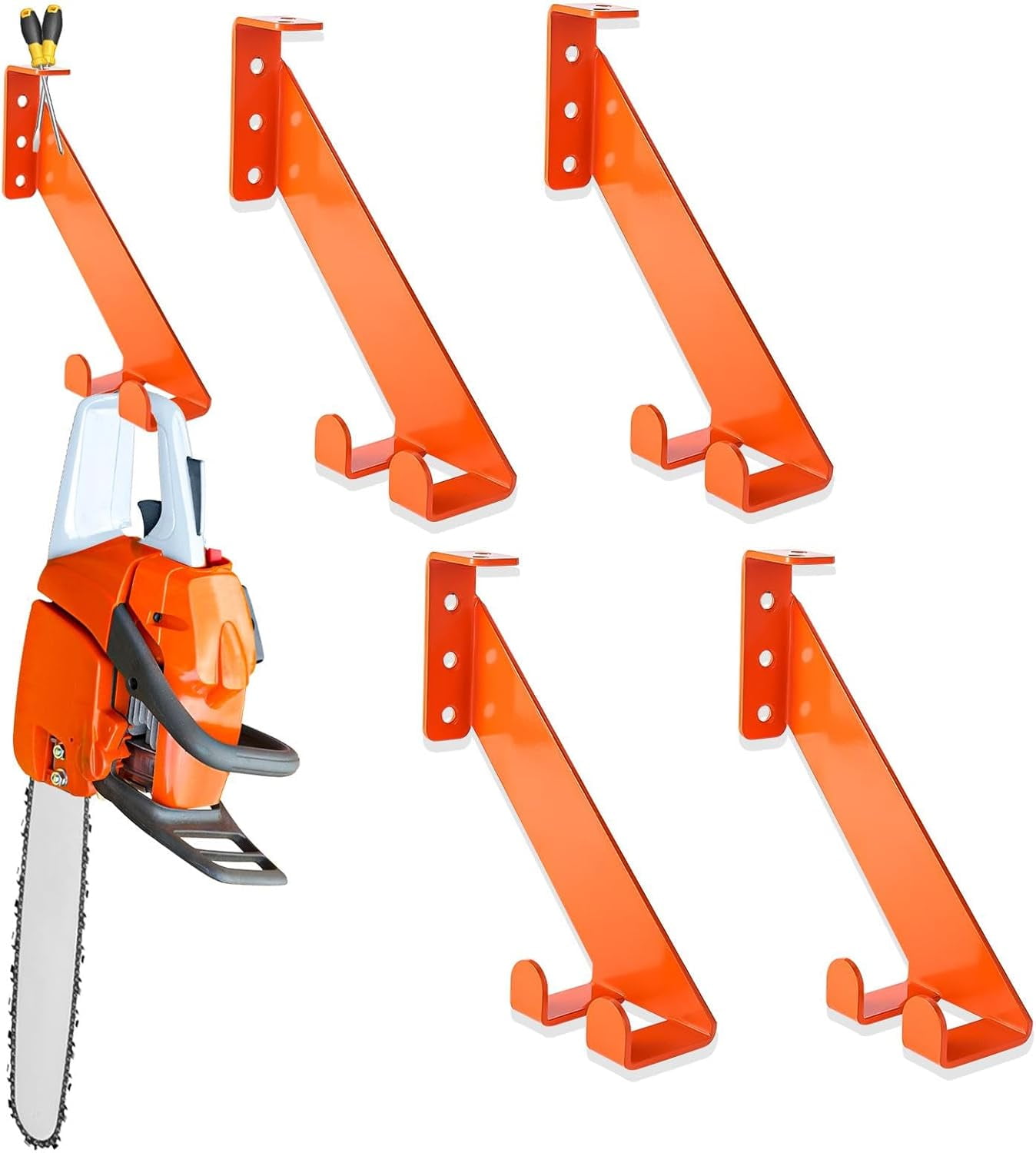 3 in 1 Chainsaw Holder 10" - Heavy Duty Chainsaw Wall Mount, 10 Gauge ...