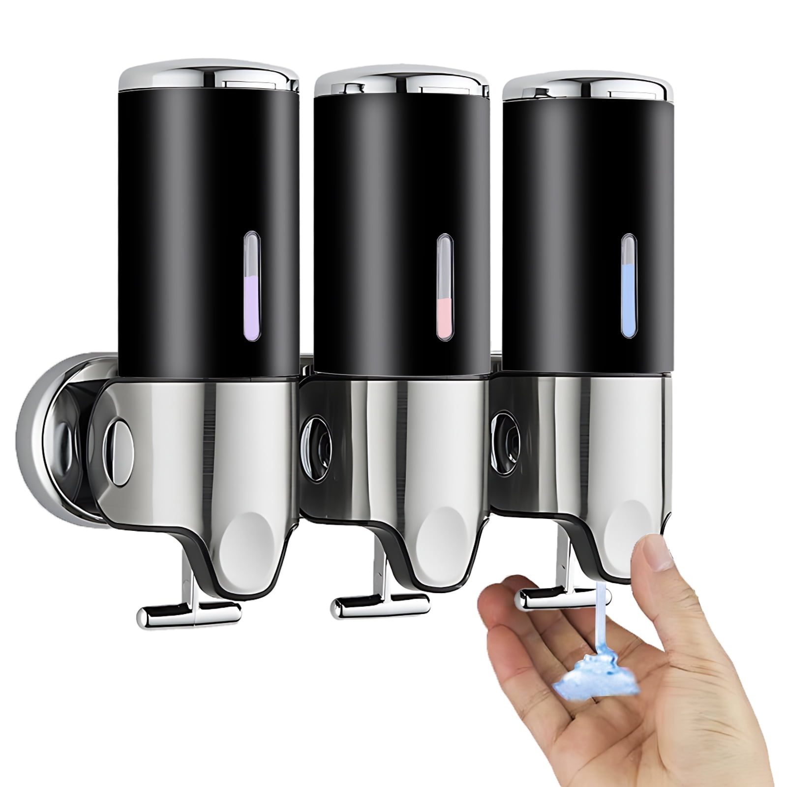 3 in 1 Chamber Wall Mounted Bathroom Shower Pump Dispenser and ...