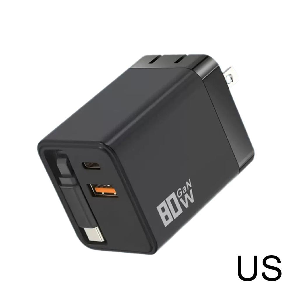 3 in 1 Charger, Scalable 80w Max Fast Charge Module, 3 in 1 Retractable ...