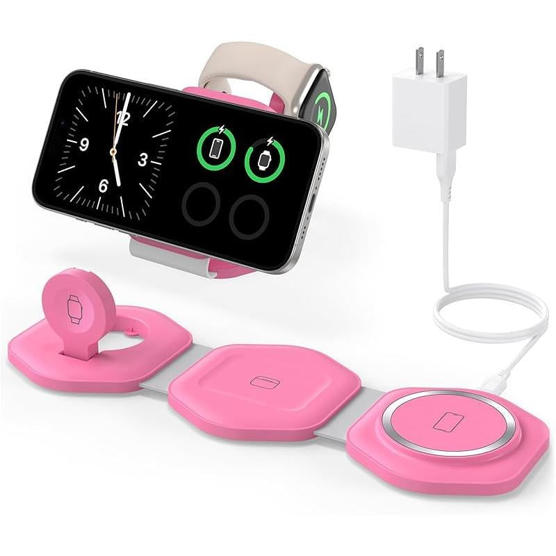 3 in 1 Charging Station for Apple Devices - Foldable Magnetic Wireless ...