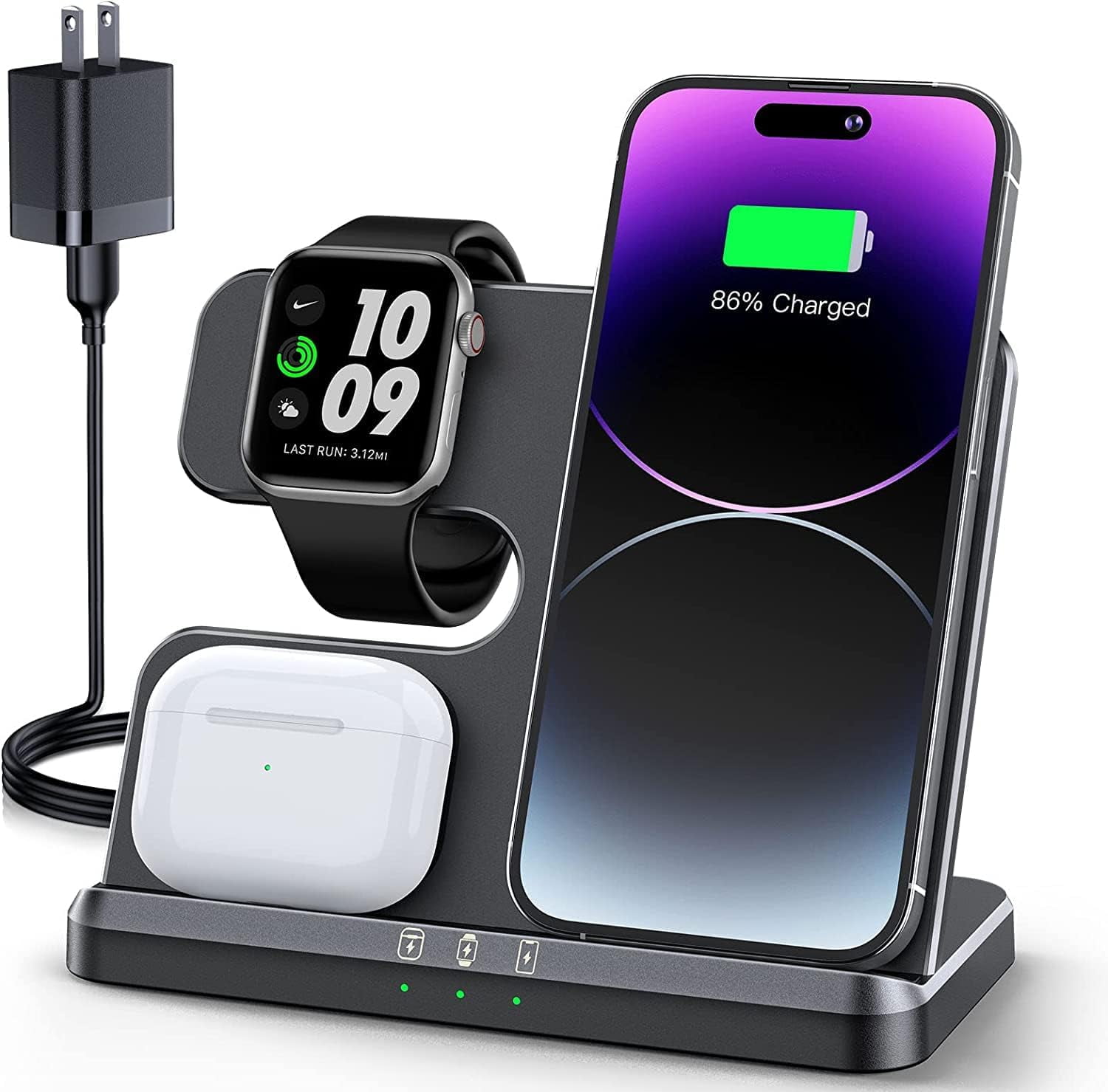 3 in 1 Charging Station for Apple Wireless Charger for iPhone 17 16e 16 ...