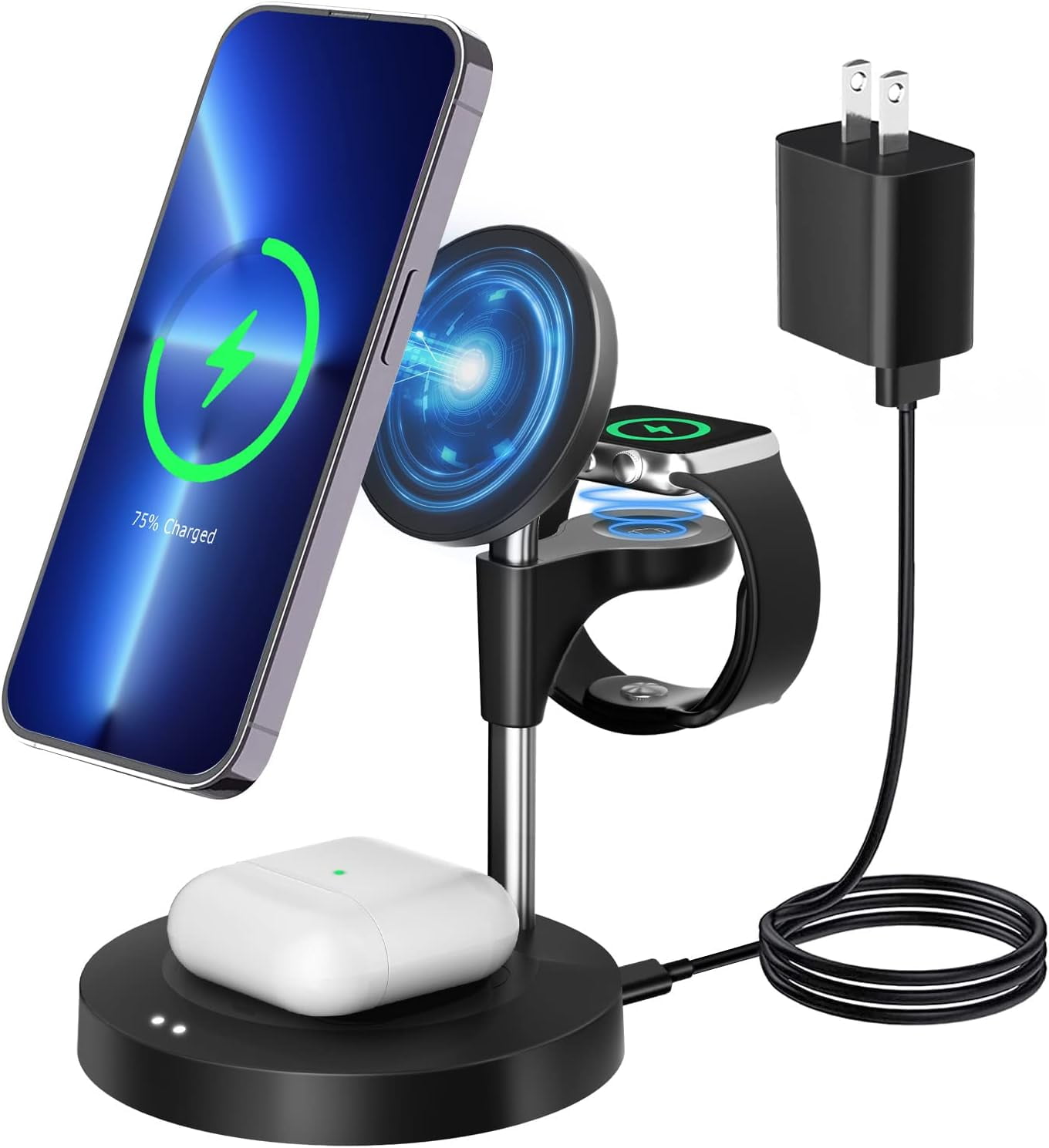 3 in 1 Fast Wireless Charging Station for iPhone 14/13/12, Watch Ultra ...