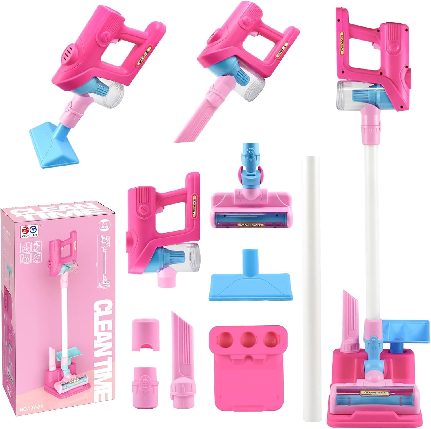 3 in 1 Children's Vacuum Cleaner Toy with Lights and Music, Kids Vacuum ...