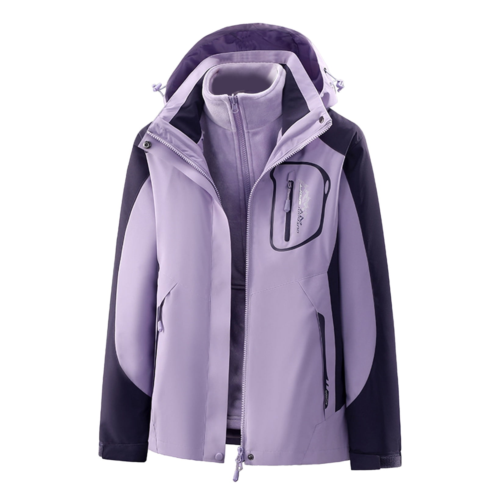 3 in 1 Coat Women Men Waterproof Jacket Polar Fleece Inner Liner ...
