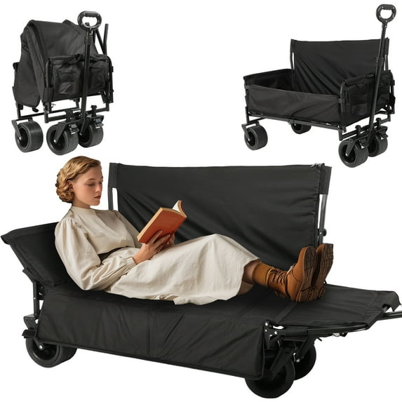 3 in 1 Collapsible Wagon Convert with Universal Wheels, 440LBS Wagon ...