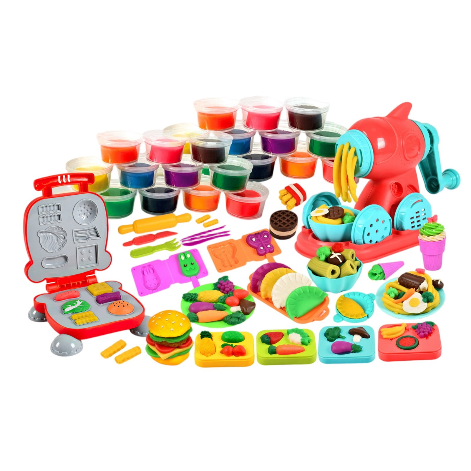 3 in 1 Color Dough Kitchen Creations Set, Ice Cream Noodle Hamburger ...