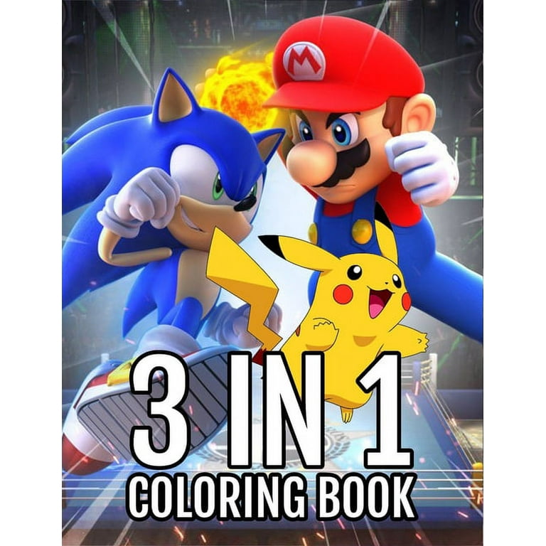 sonic and super mario coloring pages