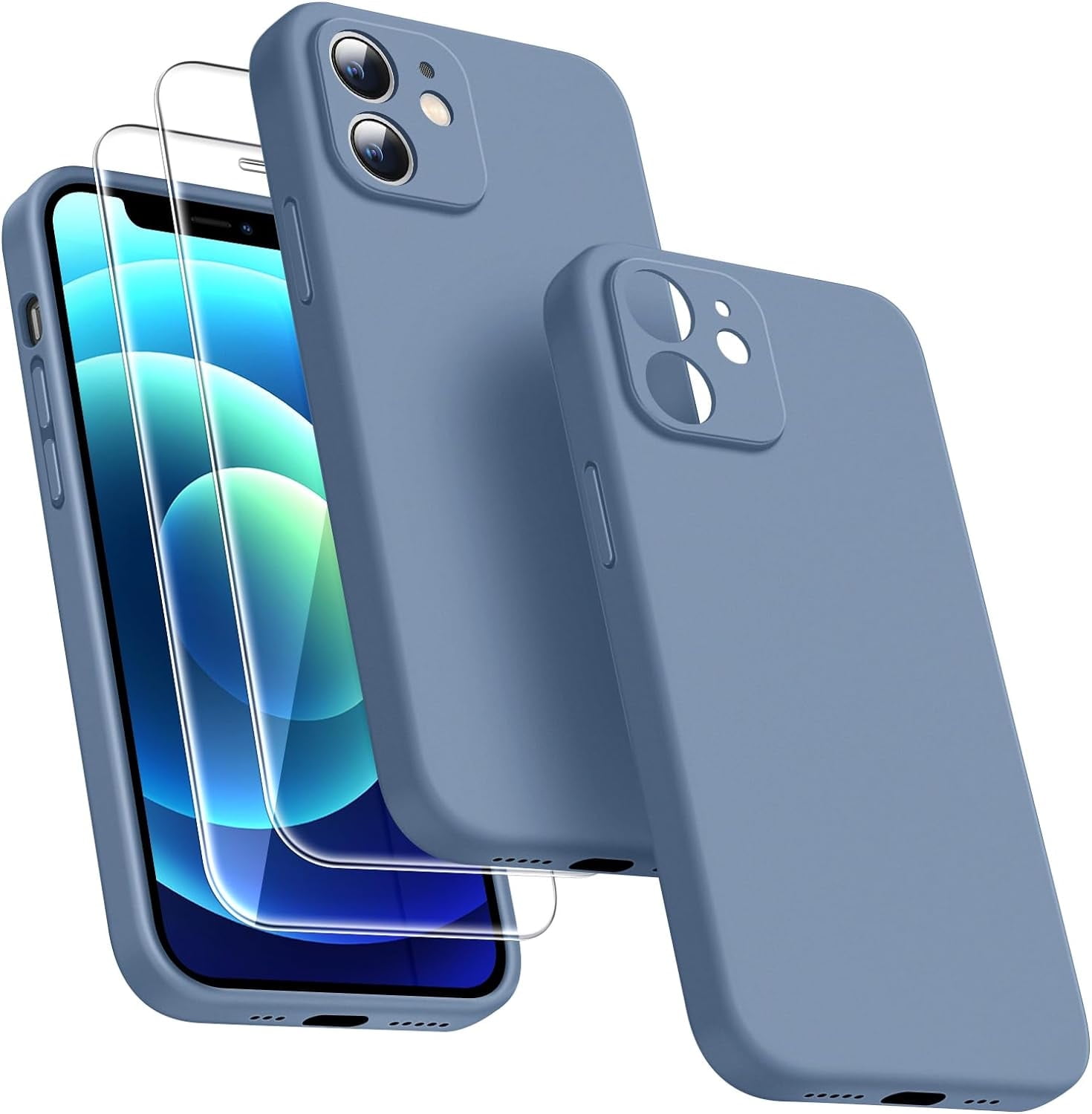 3 in 1 Compatible with iPhone 12 Mini Case,[Camera Protection] with 2 ...