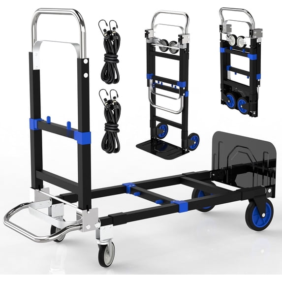 3 in 1 Convertible Hand Truck Dolly Cart with Wheels Collapsible ...