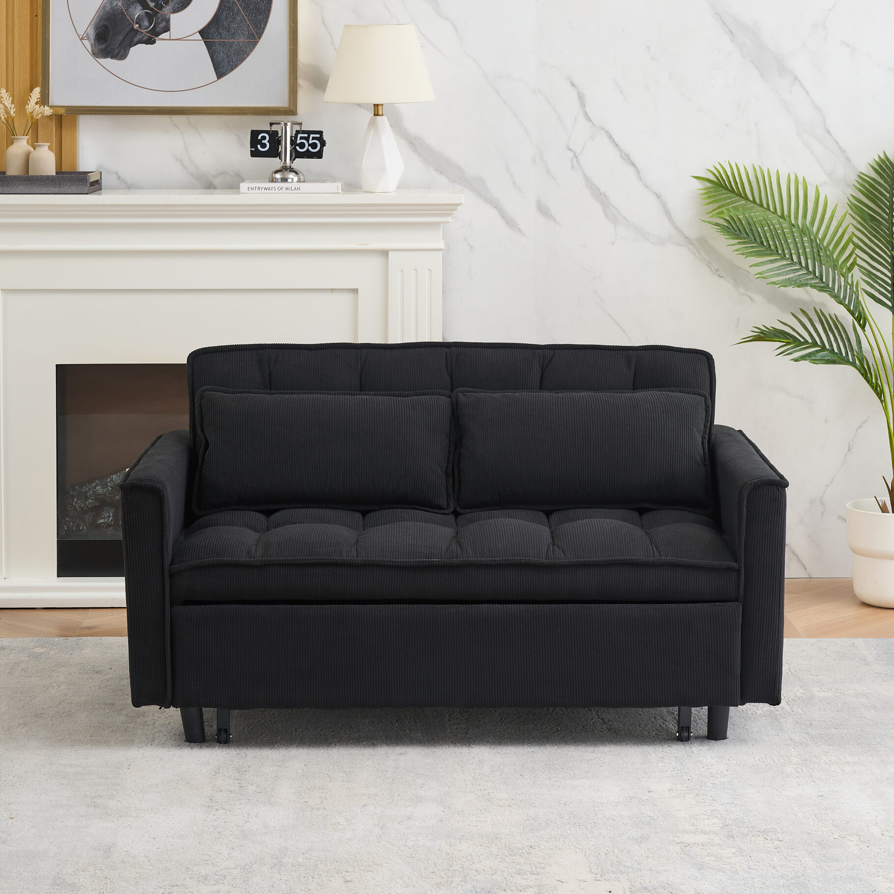 3 in 1 Convertible Sleeper Sofa Bed, Futon Couches with Side Pocket ...