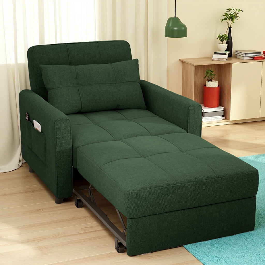 3 in 1 Convertible Sofa Bed Chair, Pullout Single Sleeper Chair Bed ...