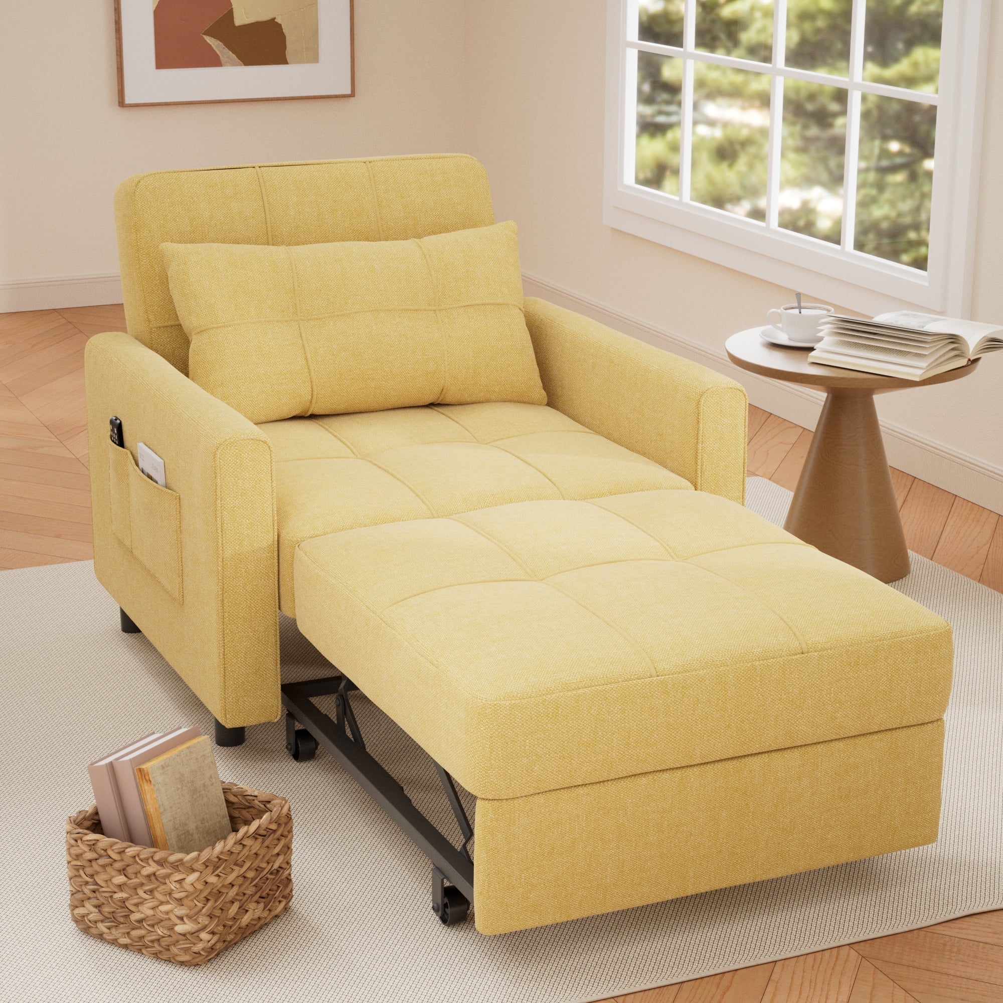 3 in 1 Convertible Sofa Bed Chair, Pullout Single Sleeper Chair Bed ...