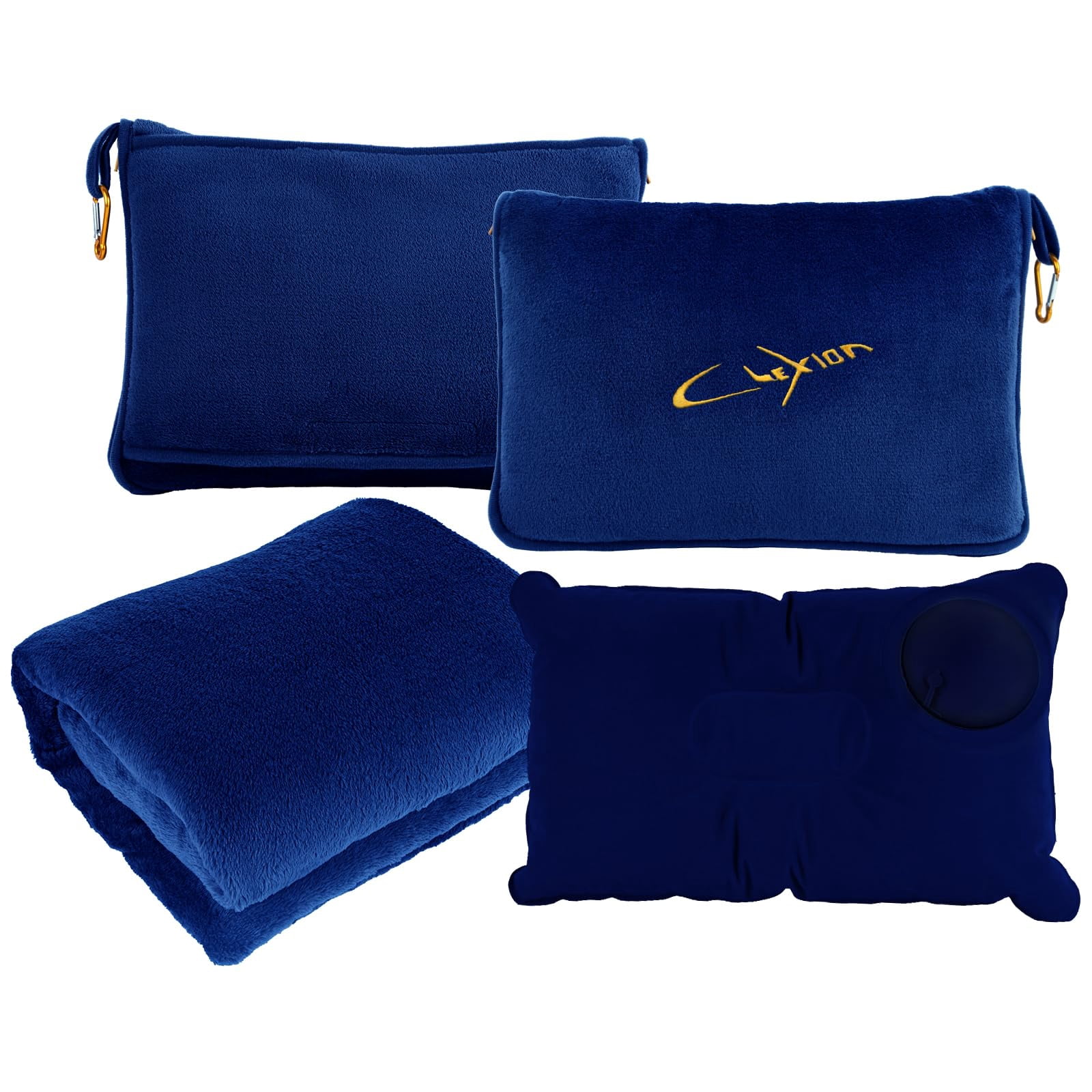 3 in 1 Convertible Travel Blanket Pillow Set, Soft 300 GSM Warm ...