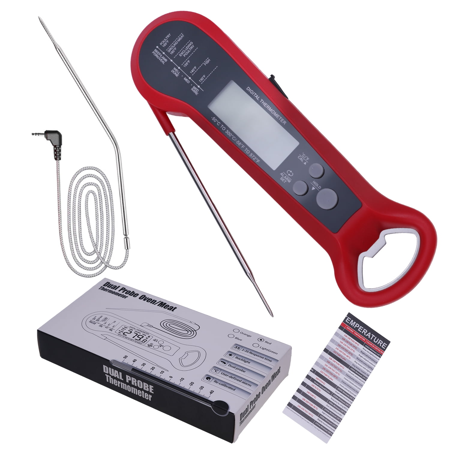 3 in 1 Cooking Digital Meat Thermometer, Instant Reading Food ...