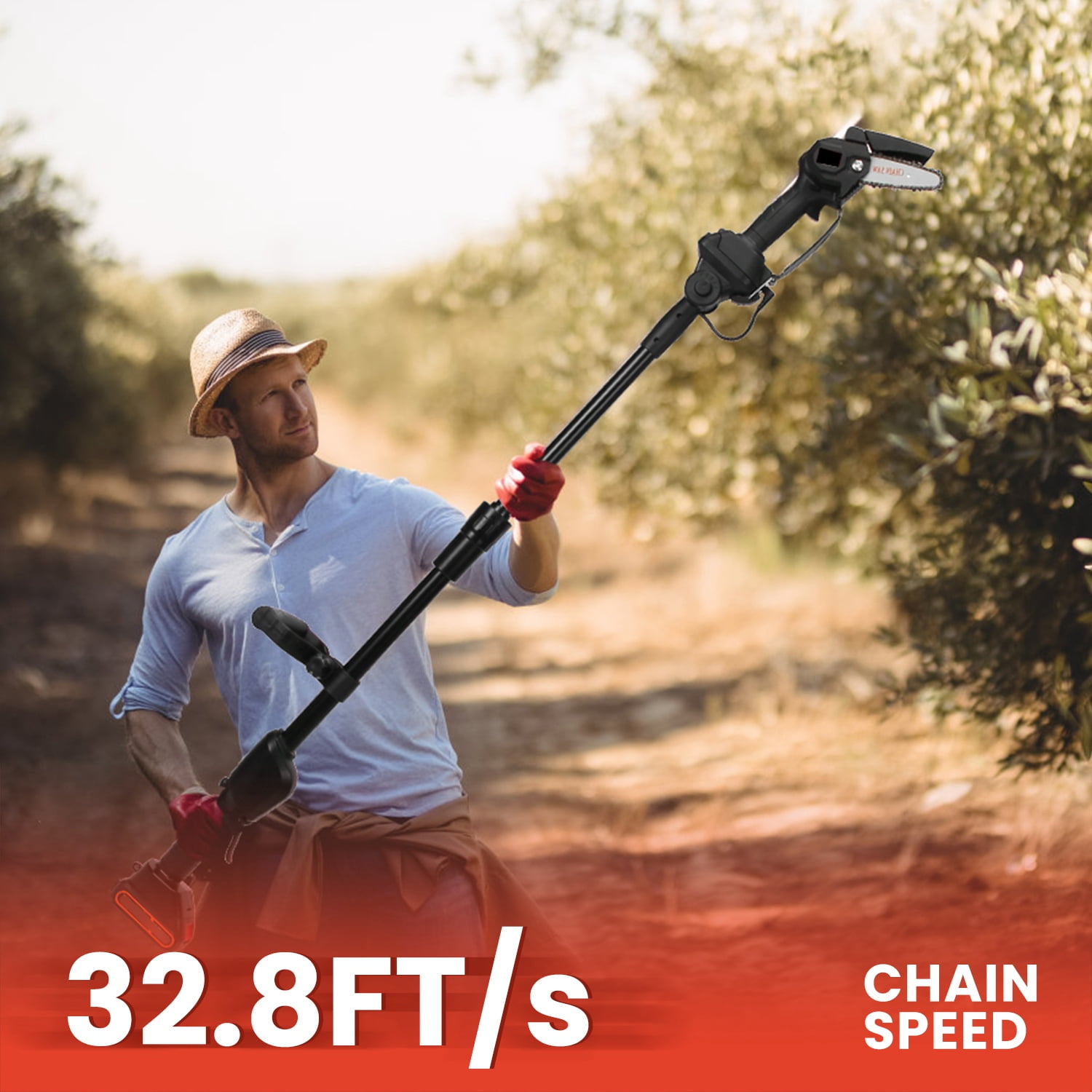 3 in 1 Cordless Pole Saw Electric Mini Chainsaw Grass Trimmer Kit with ...