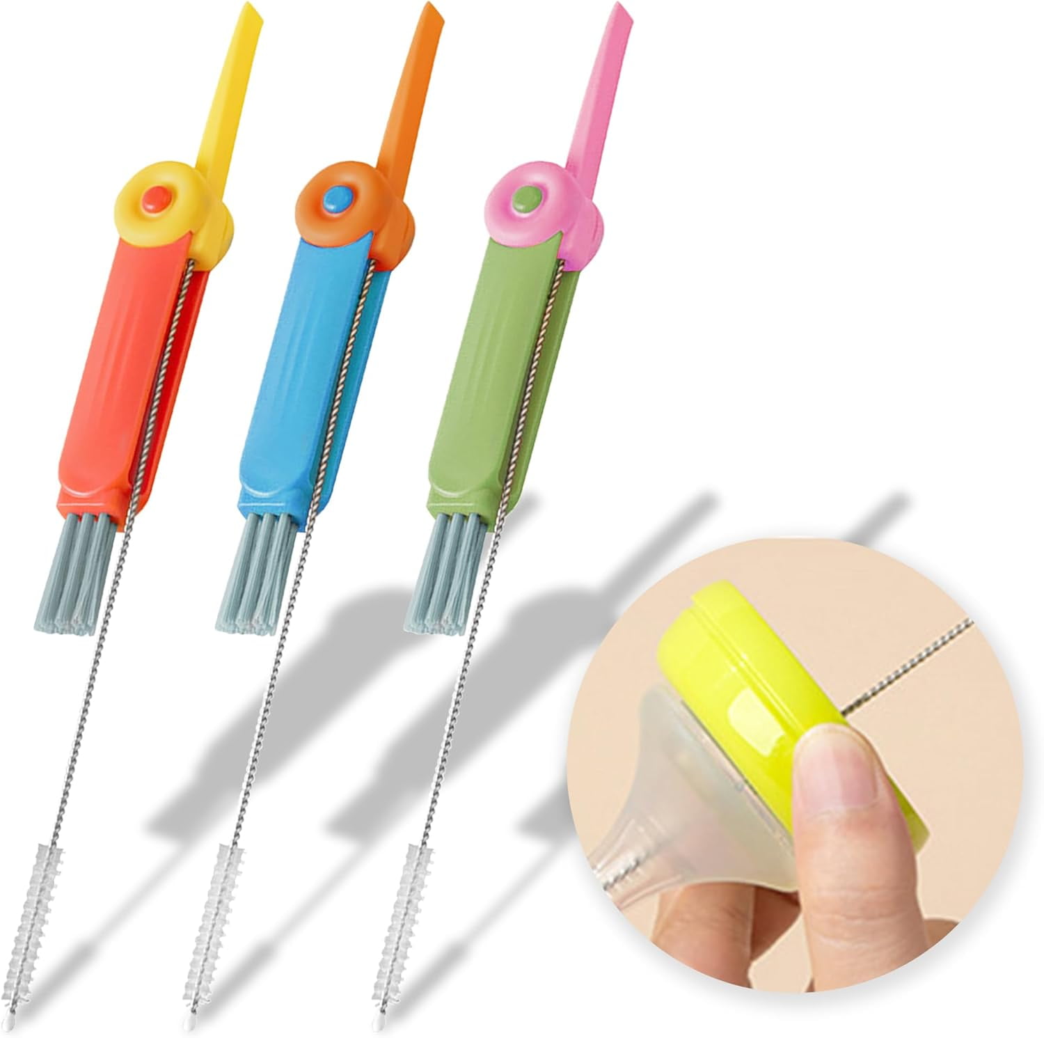 3 in 1 Cup Lid Cleaning Brush - Stanley Tumbler Straw Brush - Portable ...