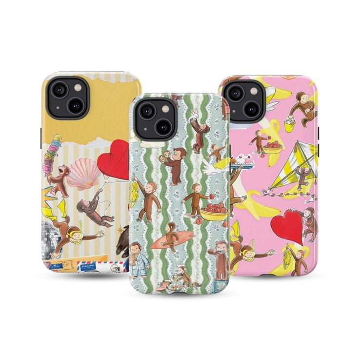 3 in 1 Curious Monkey Adventure Phone Case Combo, Whimsical Cartoon ...