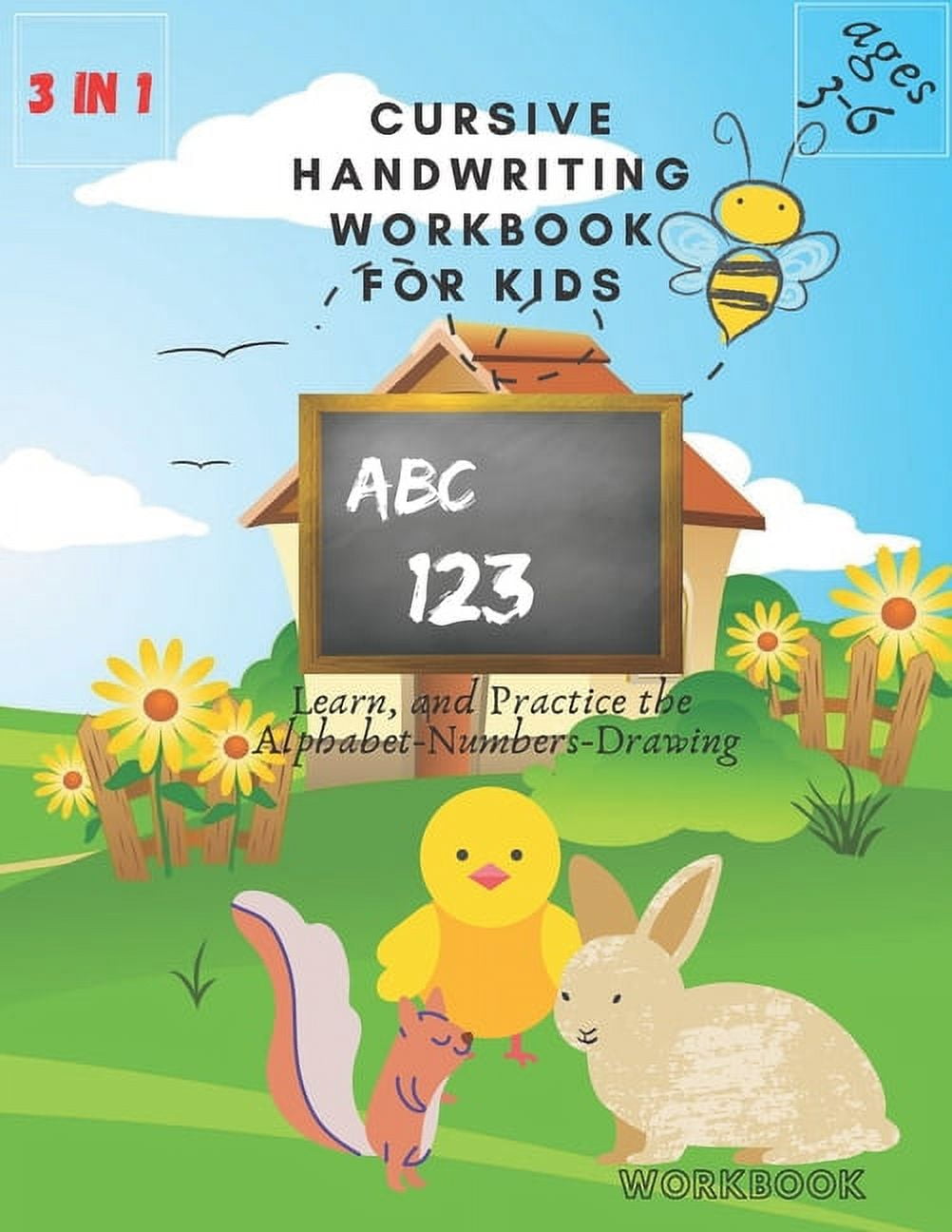 3 in 1 Cursive Handwriting Workbook for Kids ages 3-6: Learn, and ...