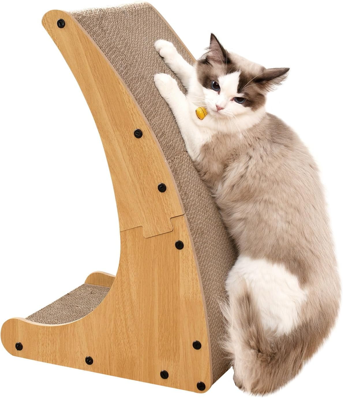 3 in 1 Curved Cat Scratcher, L-Shaped Cat Scratchers for Indoor Cats ...