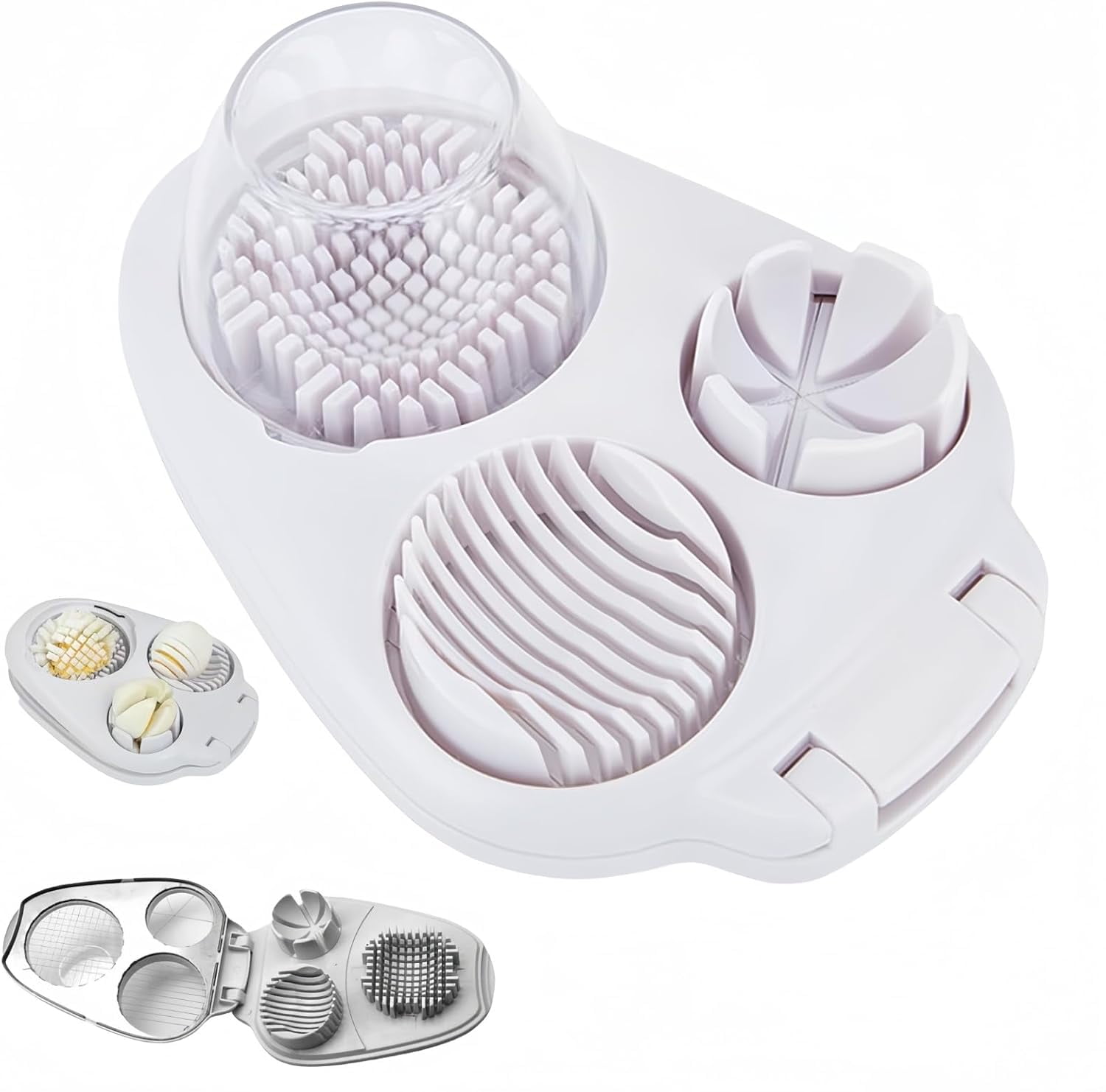 3 in 1 Egg Slicer, Hard Boiled Egg Slicer, 3 in 1 Egg Cutter, Press ...