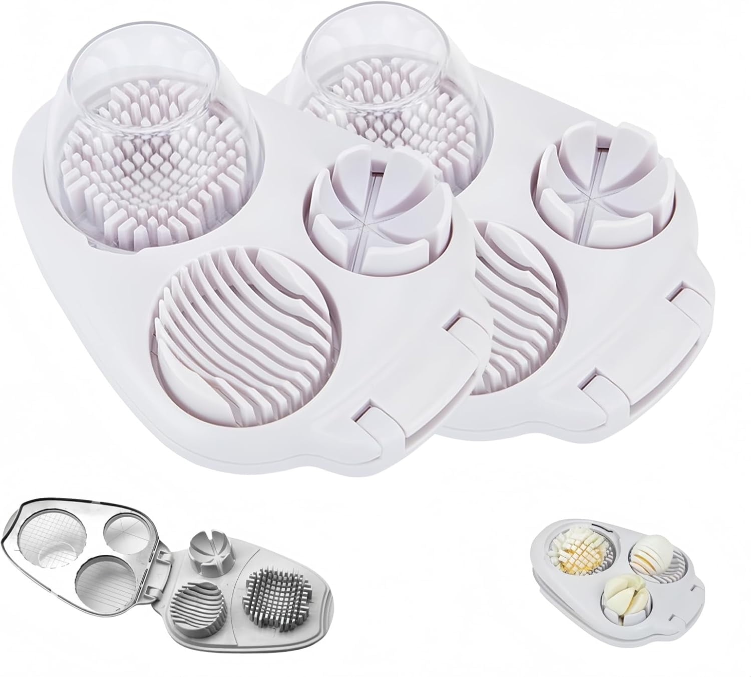 3 in 1 Egg Slicer, Hard Boiled Egg Slicer, 3 in 1 Egg Cutter, Press ...