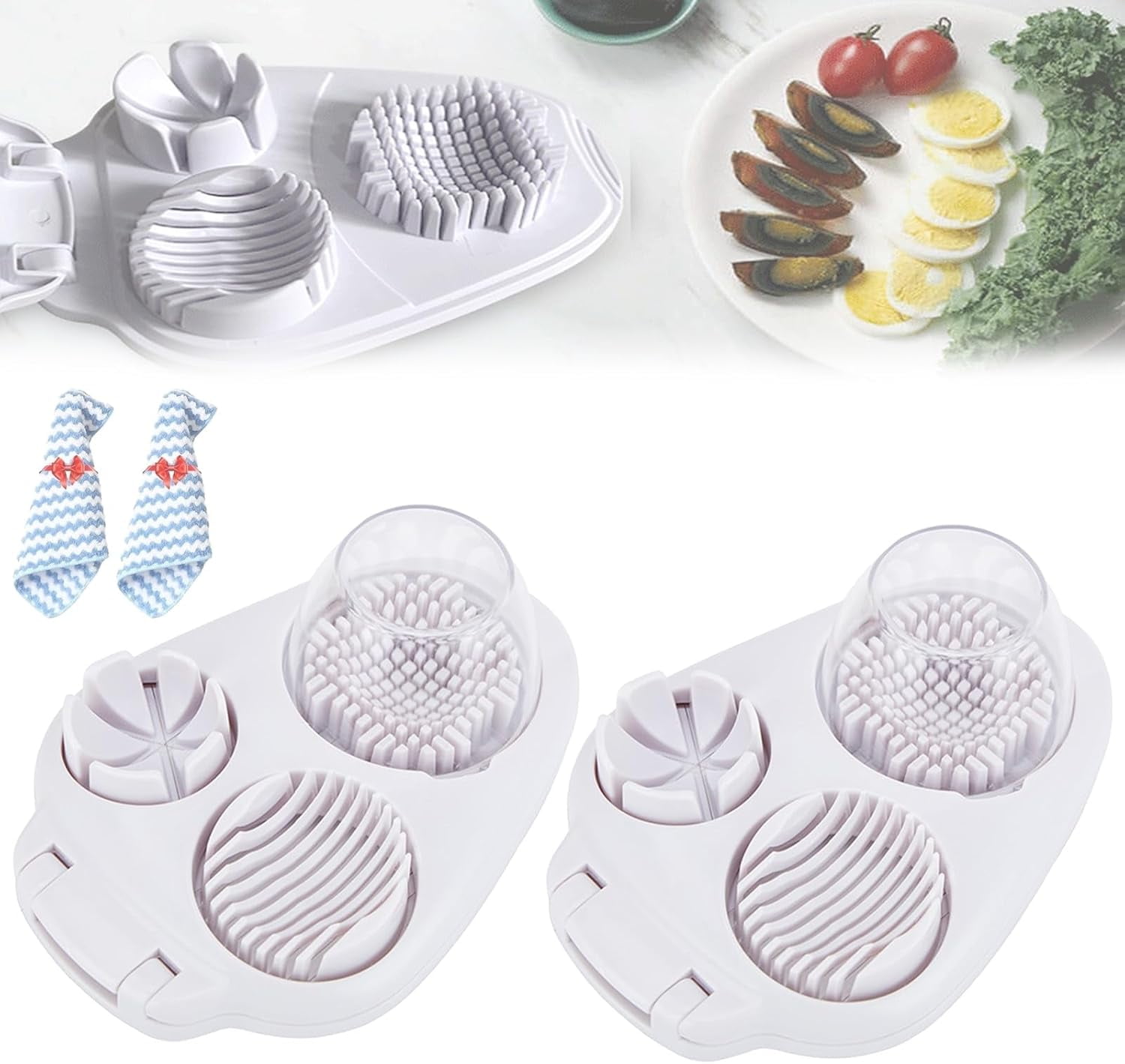 3 in 1 Egg Slicer for Hard Boiled Eggs Heavy Duty, Multipurpose Egg ...