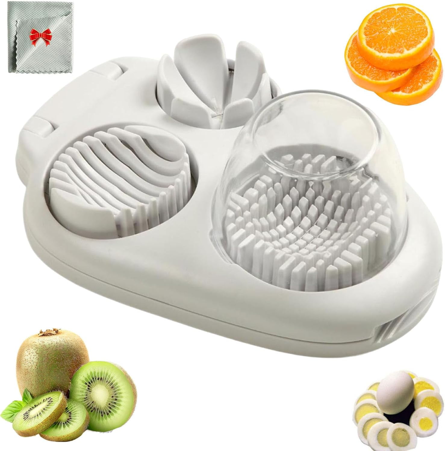 3 in 1 Egg Slicer for Hard Boiled Eggs Heavy Duty, Stainless Steel Egg ...
