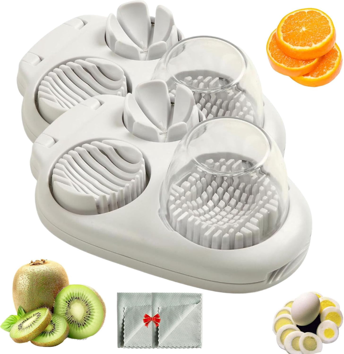 3 in 1 Egg Slicer for Hard Boiled Eggs Heavy Duty, Stainless Steel Egg ...