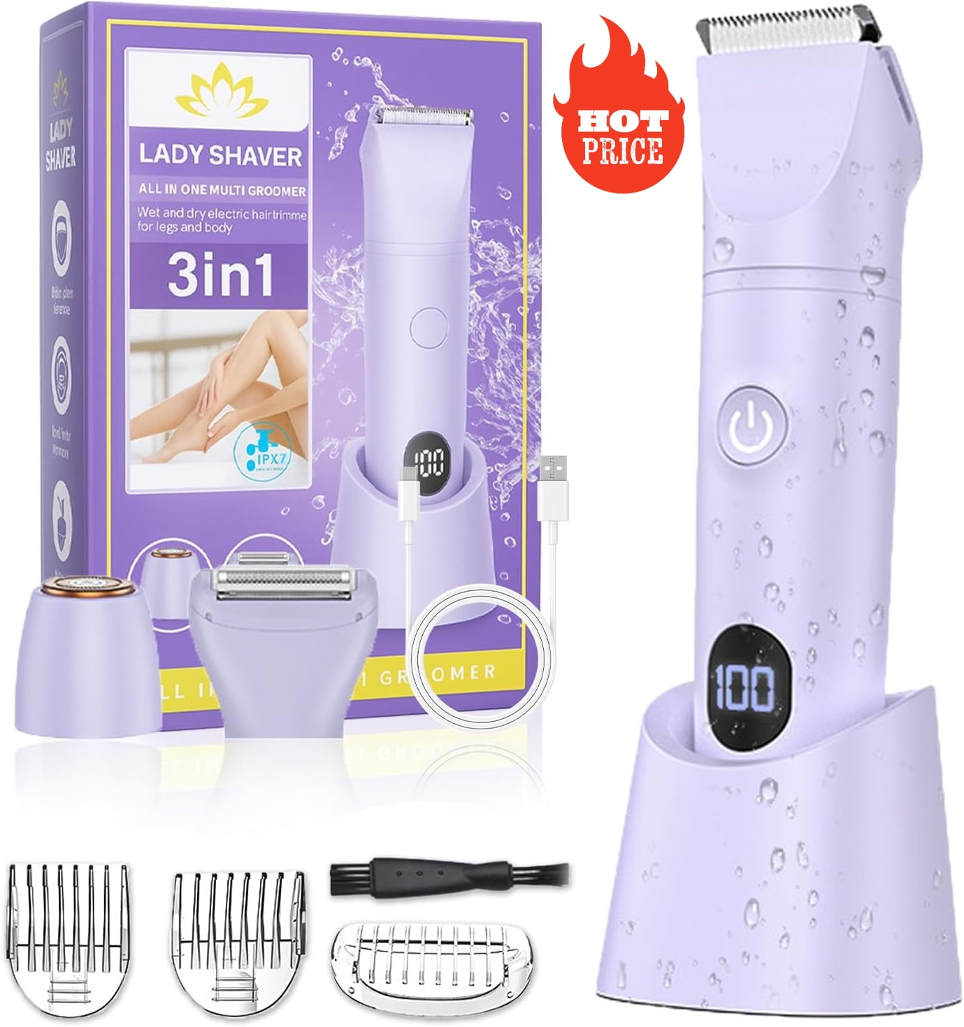 3 in 1 Electric Body Hair Trimmer for Men, Multifunction Body Grooming ...