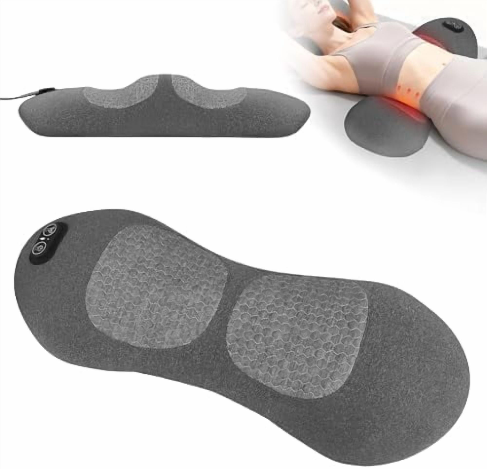 3 in 1 Electric Lumbar Support Pillow -Lower Back Massager with Heat ...