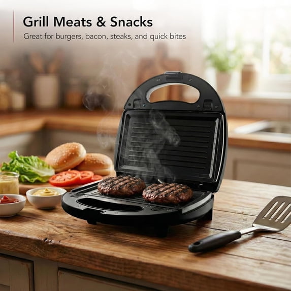 3 in 1 Electric Sandwich Maker, Press Grill and Waffle Iron Set with ...