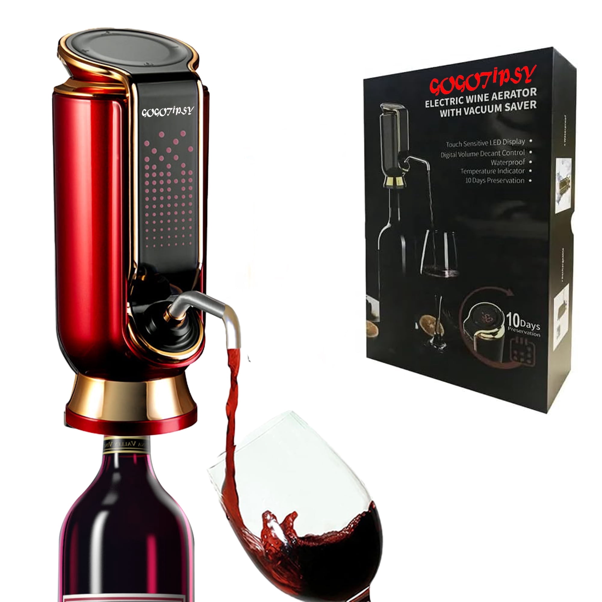 3 IN 1 Electric Wine Decanter Aerator Dispenser Pourer and Preserver ...