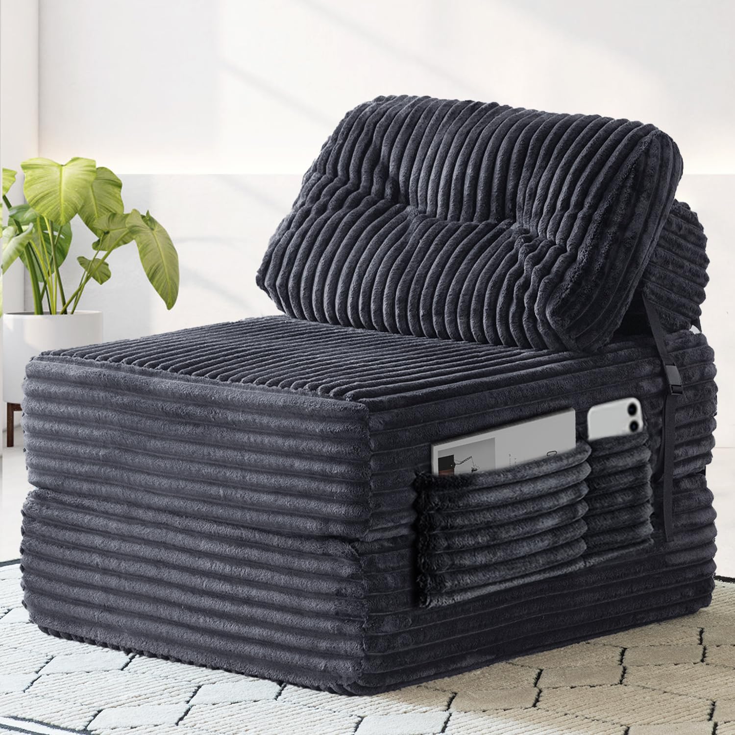 3 in 1 Folding Sofa Bed, Convertible Sleeper Chair with Pillow, Chair ...