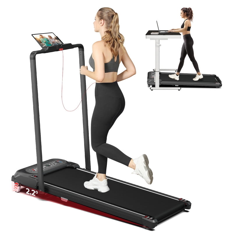 3 in 1 Folding Treadmill, Walking Pad with Handle Bar and Incline ...