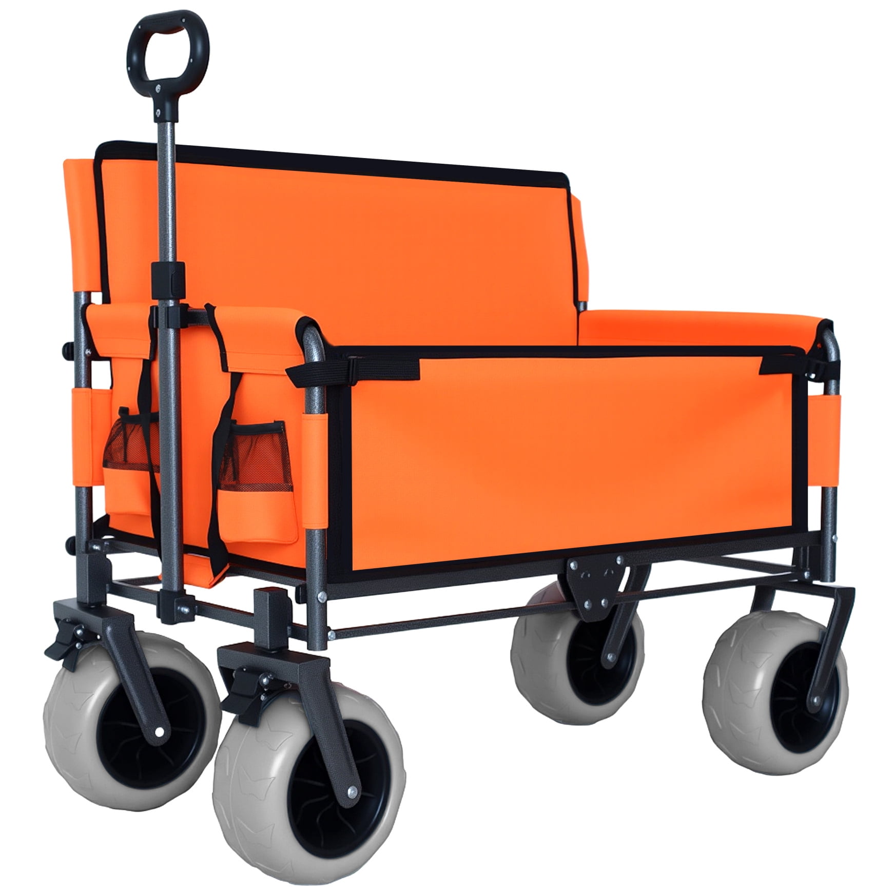 3 in 1 Folding Wagon with Bench Seat,Multi Functional Seat Wagon with ...