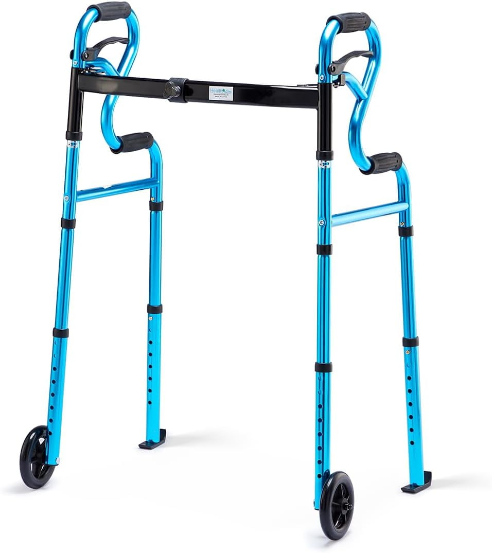 3 in 1 Folding Walker with 5" Front Wheel, Width Adjustable Compact ...