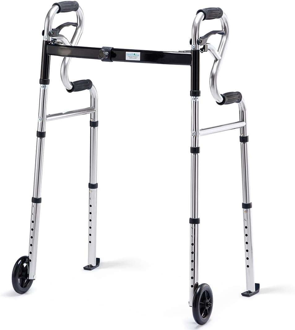 3 in 1 Folding Walker with 5" Front Wheels, Width Adjustable Compact ...