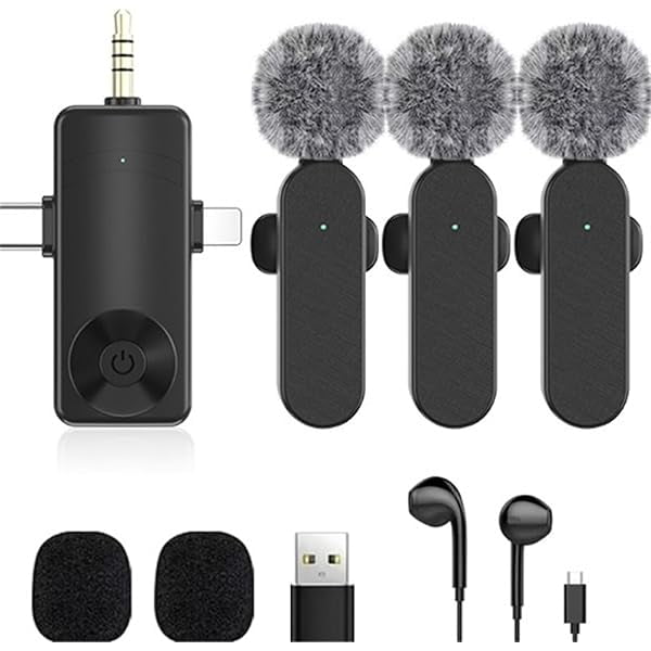 3 in 1/Four in one Wireless Lavalier Microphone for iPhone,iPad,Android ...