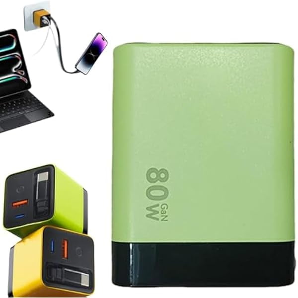 3 in 1 Gan Charger, Retractable 80w Max, Scalable 80w Max Fast Charger ...