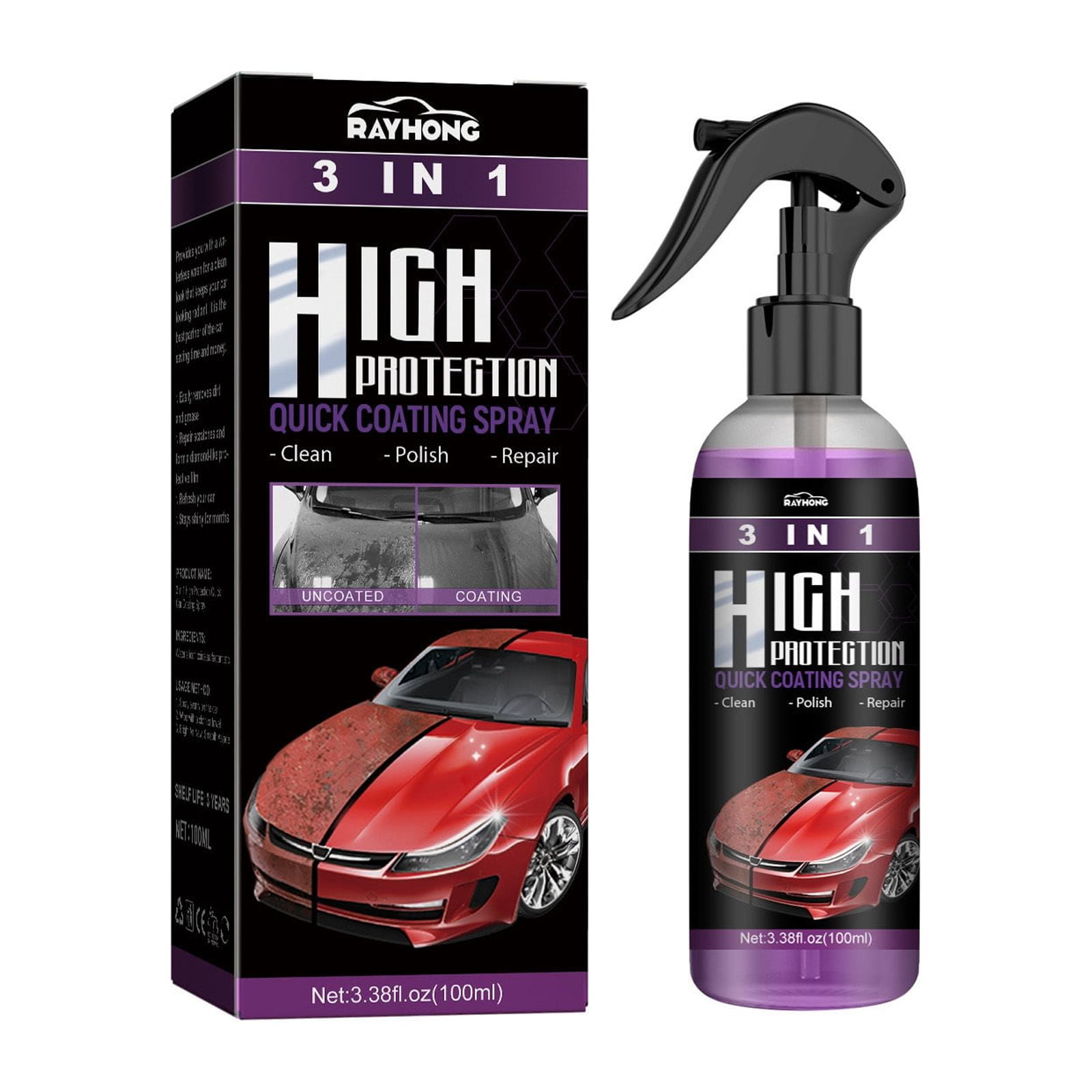 3 in 1 High Protection Fast Car Ceramic Coating Spray, Ottostuart Car ...