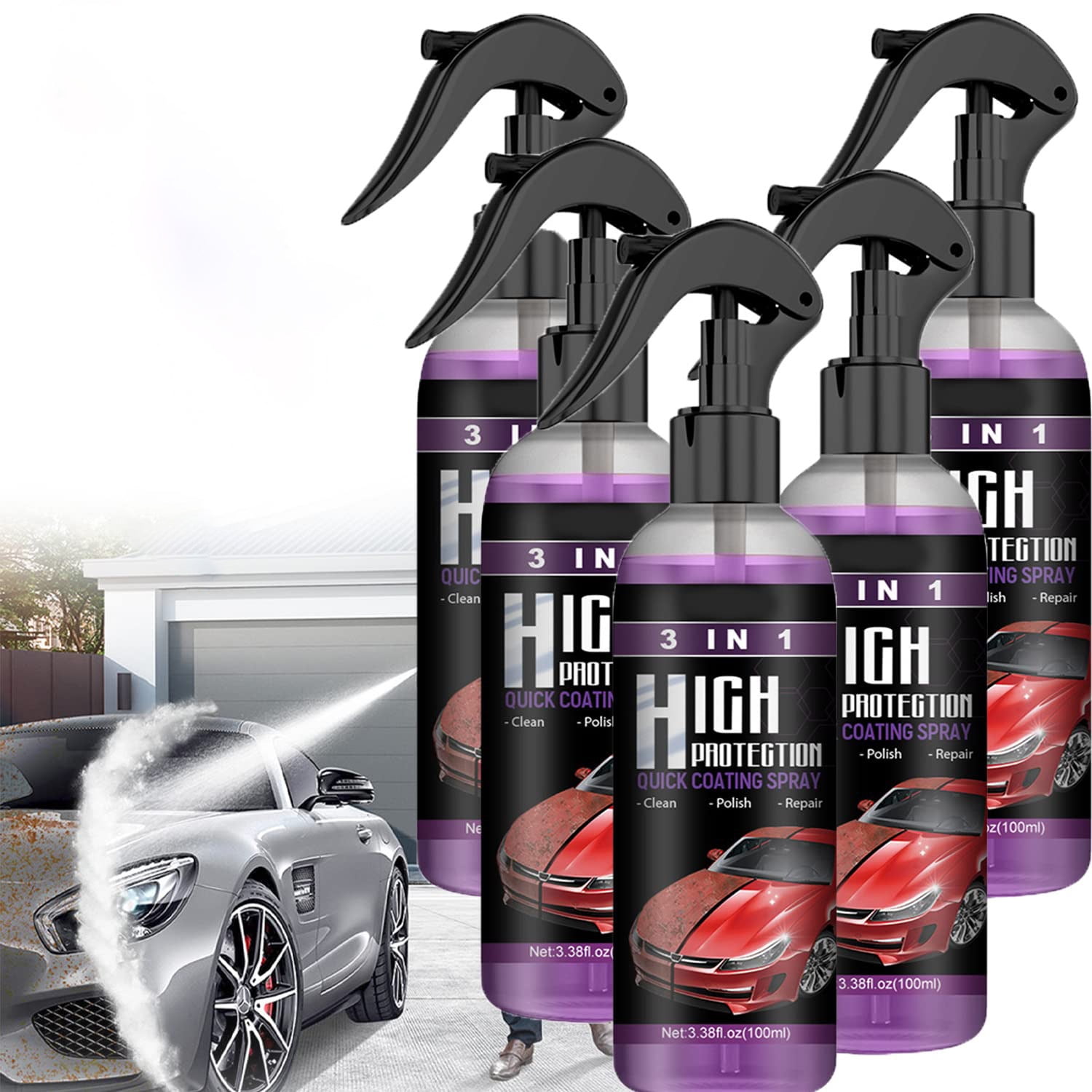 3 in 1 High Protection Fast Car Ceramic Coating Spray, Ottostuart Car ...