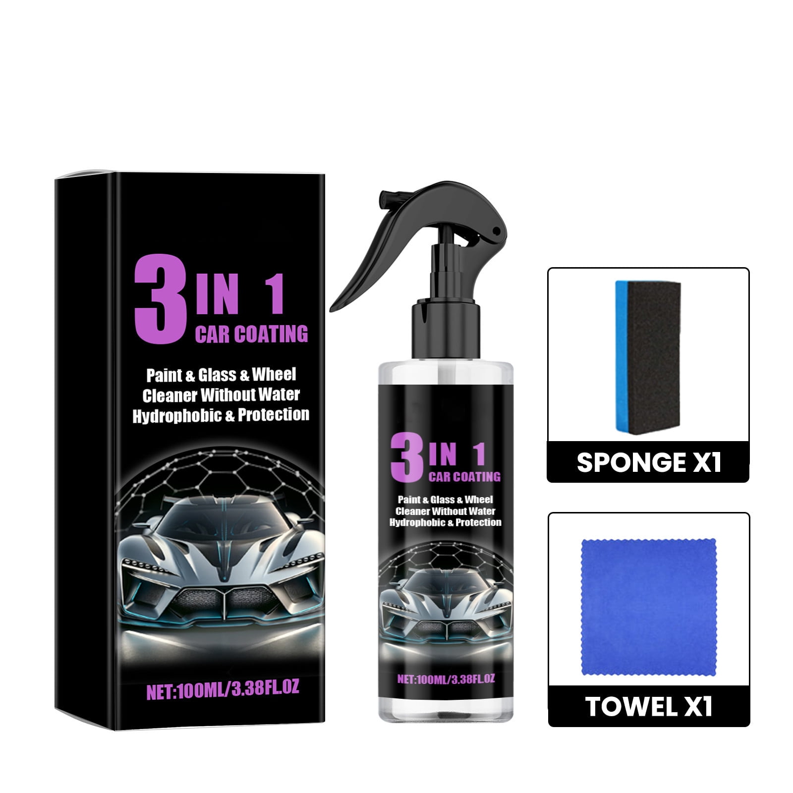 3 in 1 High Protection Fast Car Coating Spray,Multi-Purpose Coating ...