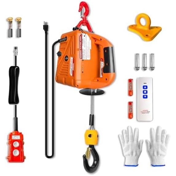 3 in 1 Hoist Winch, 1500W Portable Power Winch, 120V Hoist Crane, 25ft ...