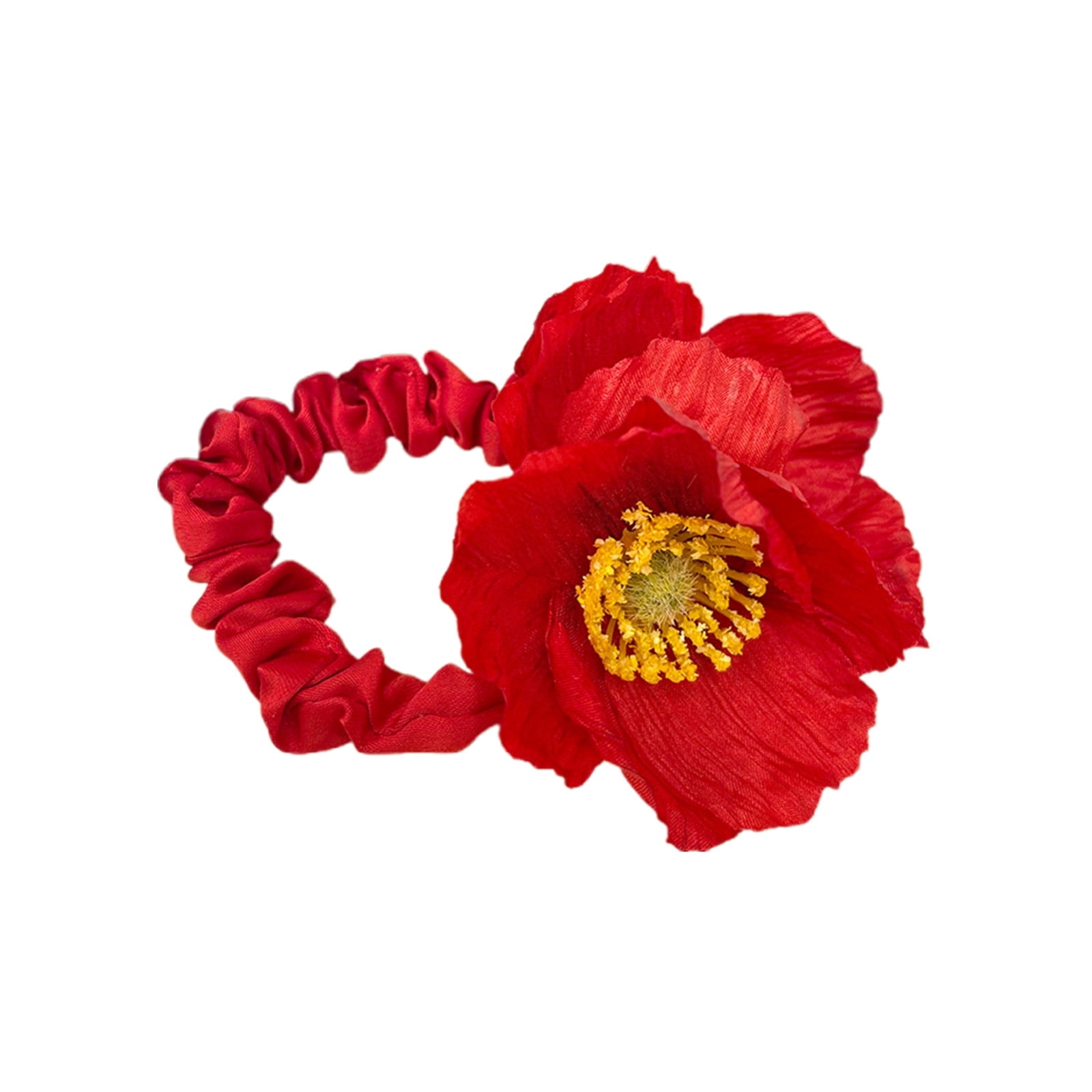3.1 Inch Flower Hair Ties Floral Elastics Rubber Bands Flowers Hair ...