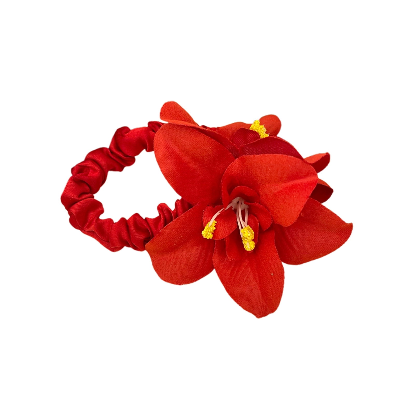 3.1 Inch Flower Hair Ties Floral Elastics Rubber Bands Flowers Hair ...