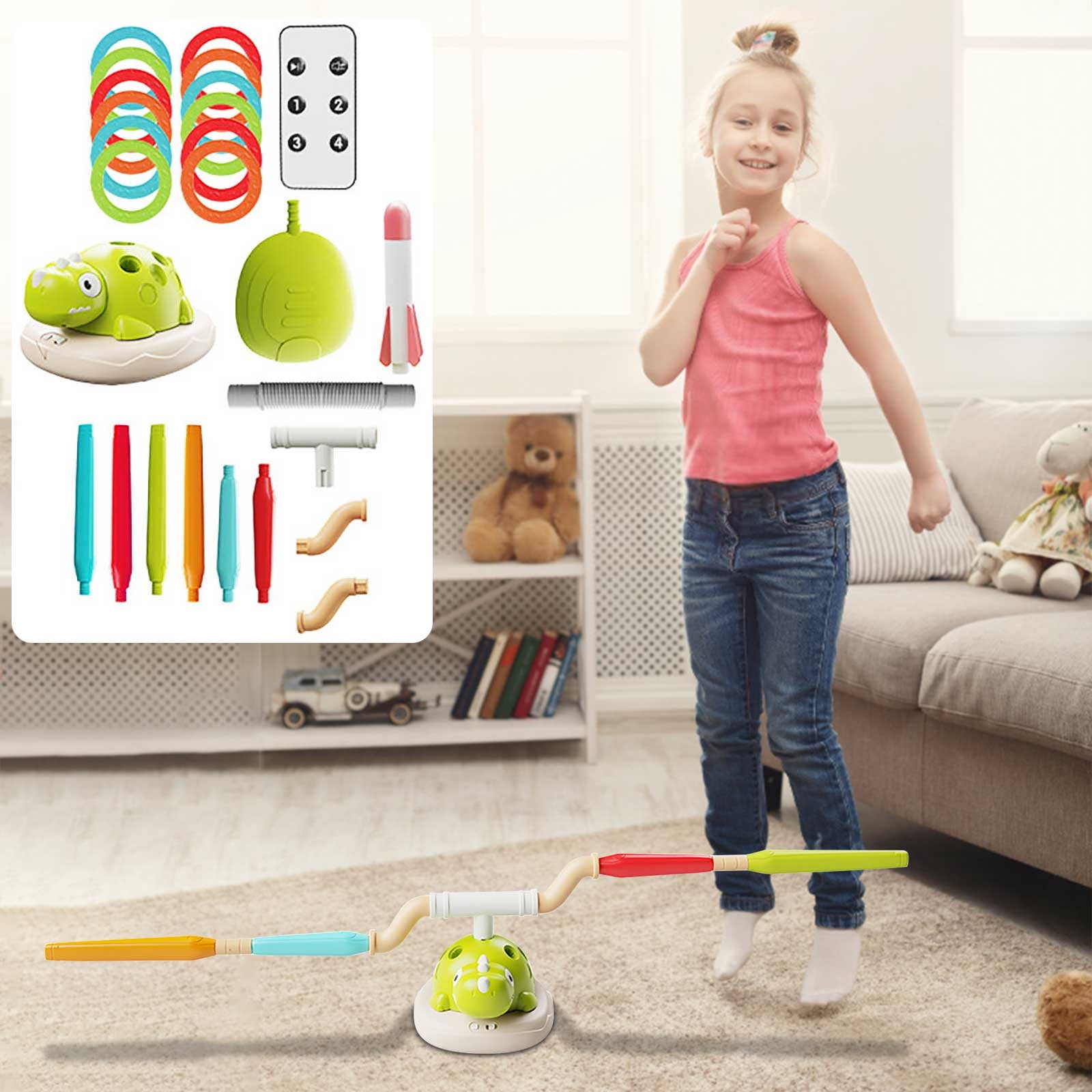 3 In 1 Jump, Toss Ring Game Toys, Stomping Launch Rocket Launcher for ...