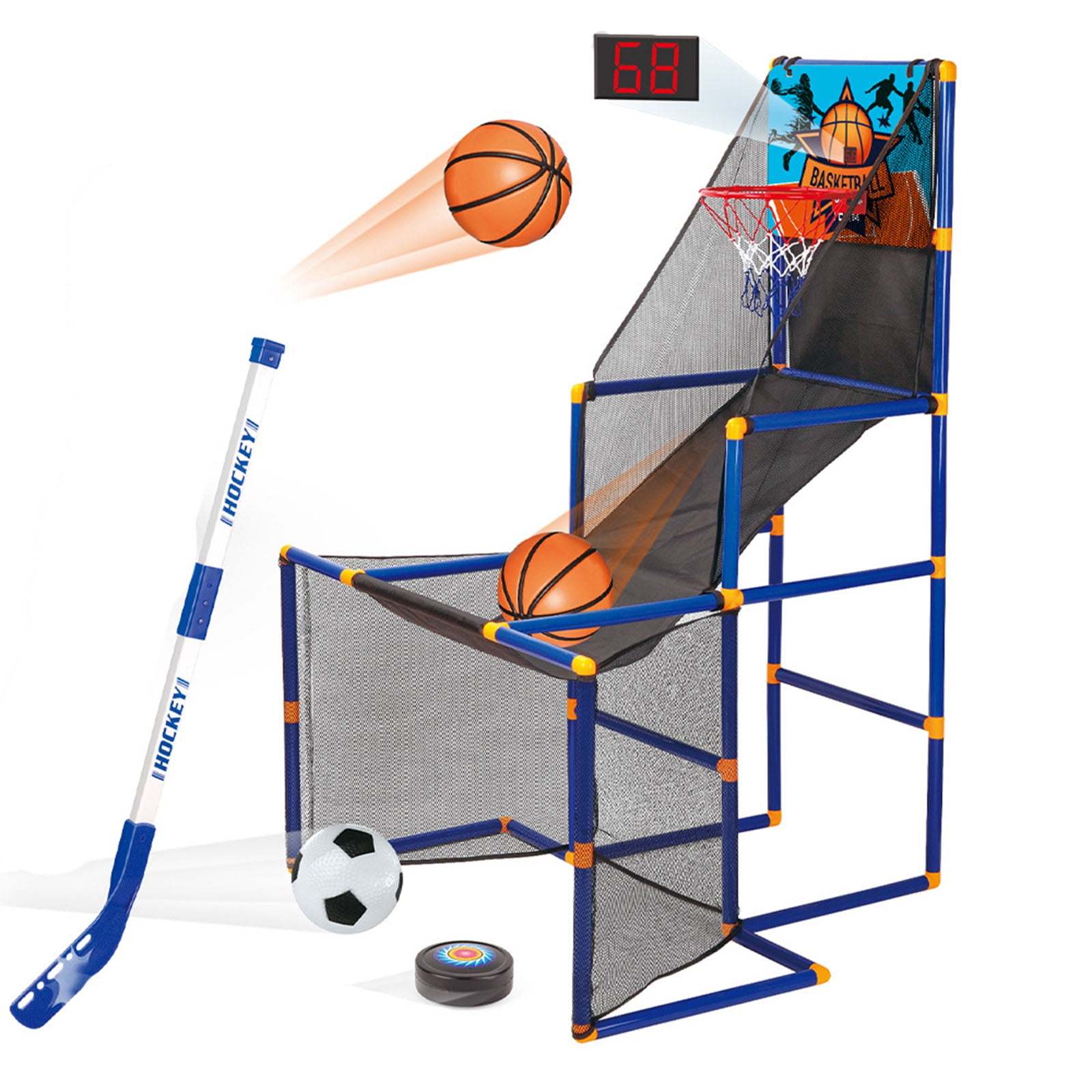 3 in 1 Kids Basketball Hoop Arcade Game W/Electronic Scoreboard ...