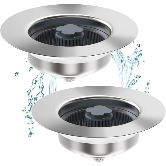 3 in 1 Kitchen Sink Drain Strainer & Stopper Combo, SUS304 Stainless ...